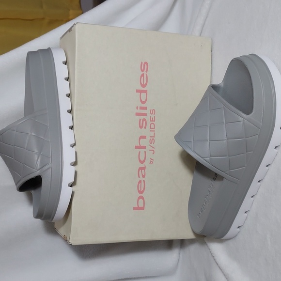 J Slides | Shoes | J Slides Beach Slides Grey Eva Stud Sandals | Poshmark